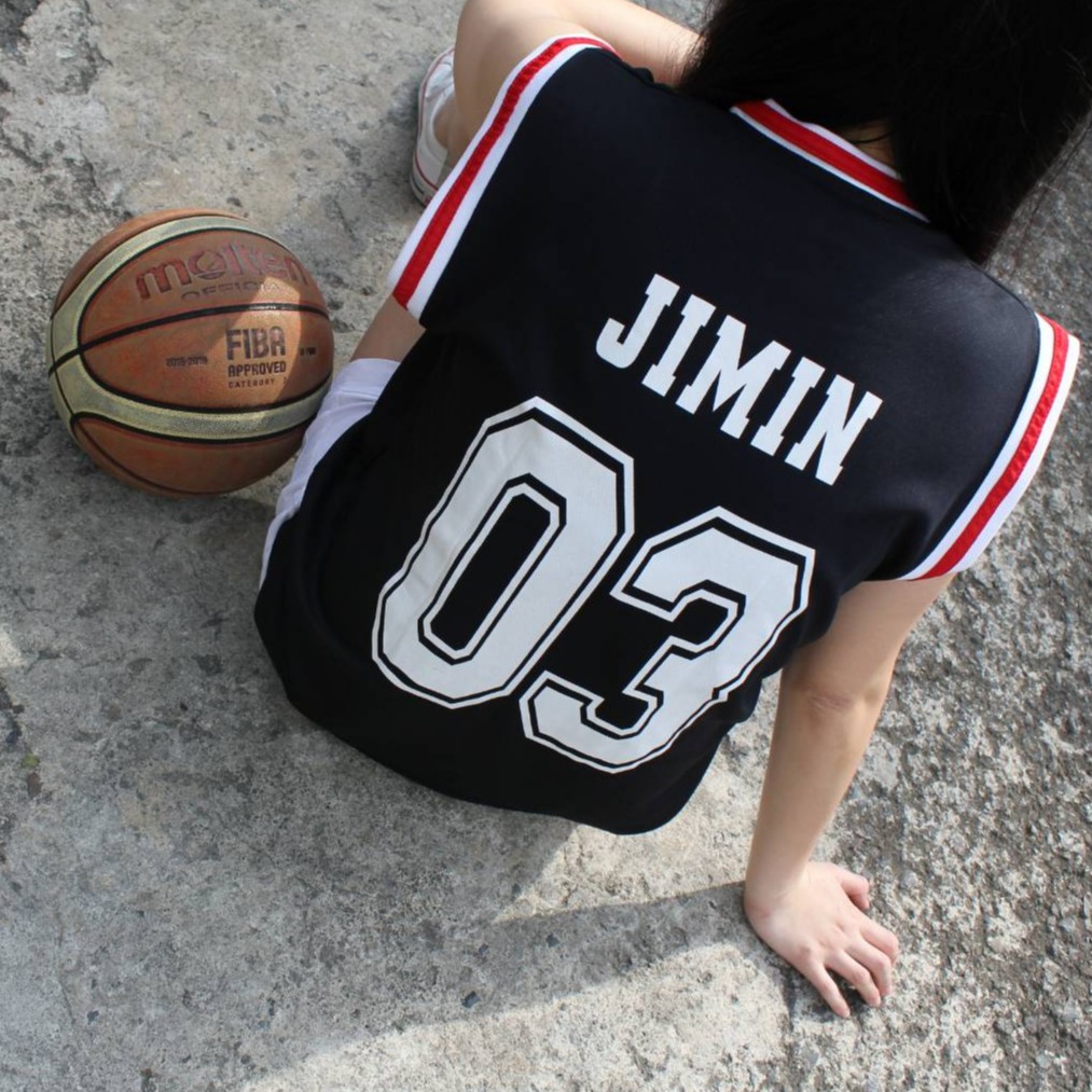 Jual BTS Jimin basketball jersey top | Shopee Indonesia