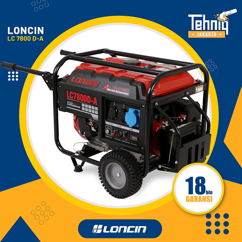 Jual Generator Genset Listrik Bensin LONCIN LC 7800D-A Digital Series ...