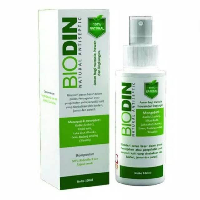Jual Biodin Antiseptik Spray 100 ml Obat Spray Scabies Demodex | Shopee ...
