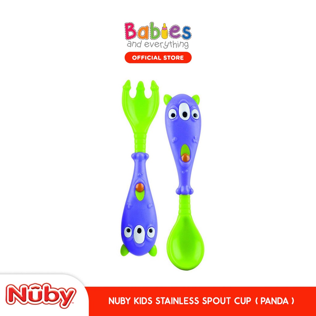 Jual Nuby Kids Spoon And Fork - Alat Makan Anak (Monster) | Shopee Indonesia