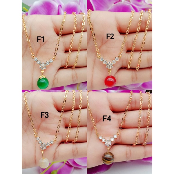 Jual Perhiasan xuping kalung wanita lapis emas 24K permata giok dan permata rambut sedana impor ...