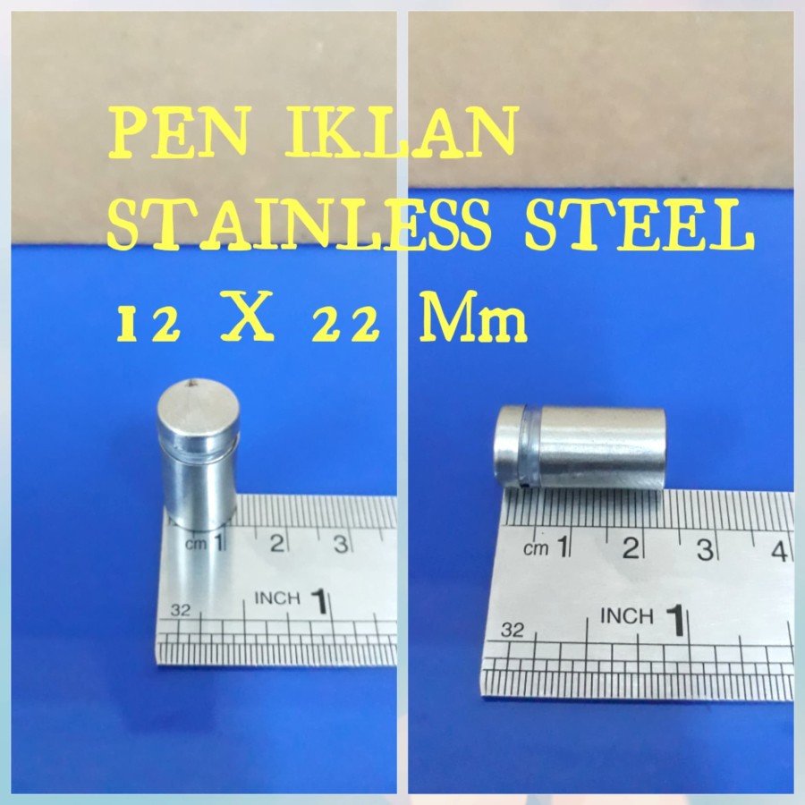Jual Pen Iklan 12x22 Stainless/Baut Kaca Acrylic 12 x 22 Sign Board ...