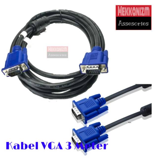 Jual Kabel VGA to VGA Cable 3m 3 Meter Male To Male | Shopee Indonesia