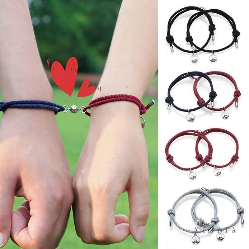Jual 2 pcs gelang magnet/1 Pasang Gelang Couple Magnet Gelang Tali ...