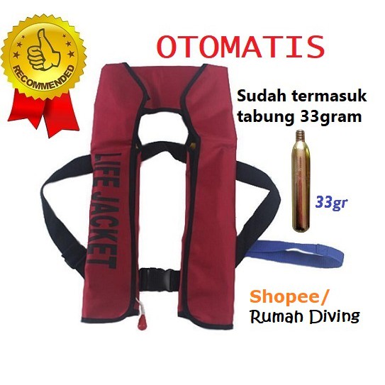 Jual Emergency Life Jacket Inflatable Automatic CO2 Cylinder Tabung Gas ...