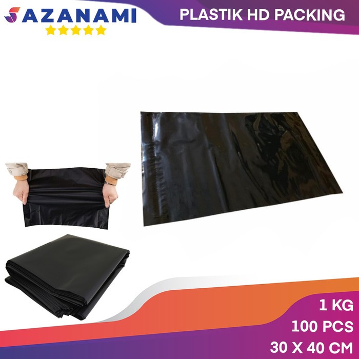 Jual PLASTIK PACKING HD 30 X 40 PLASTIK HD HITAM BUNGKUS PACKING 1KG ...