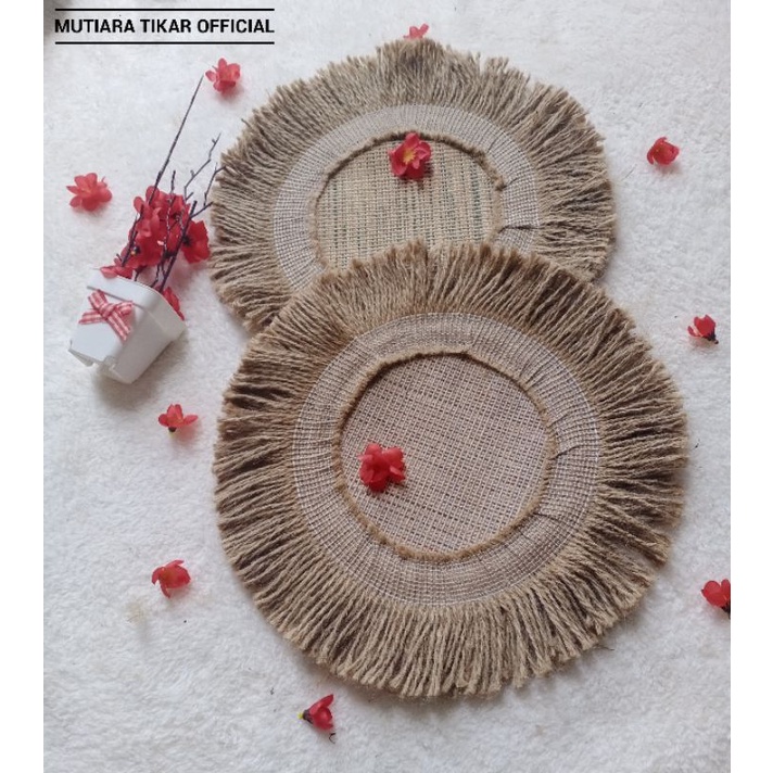 Jual PLACEMATE Tali Rami /Alas Bunga/Wall Decor diameter 30cm Aesthetic ...