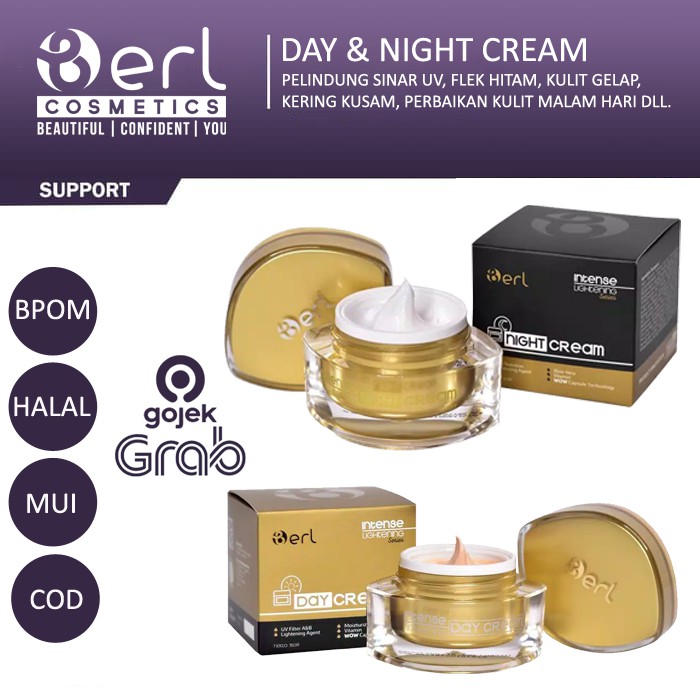 Jual BERL Intense Lightening Day Cream & Night Cream krim siang Krim ...