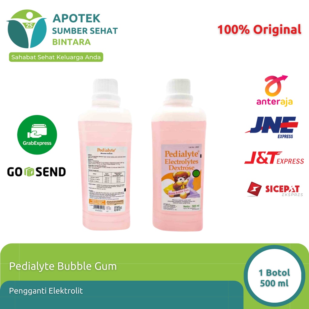 Jual [GRATIS ONGKIR] Pedialyte Oralit Rasa Bubble Gum 1 Botol 500 ml | Shopee Indonesia