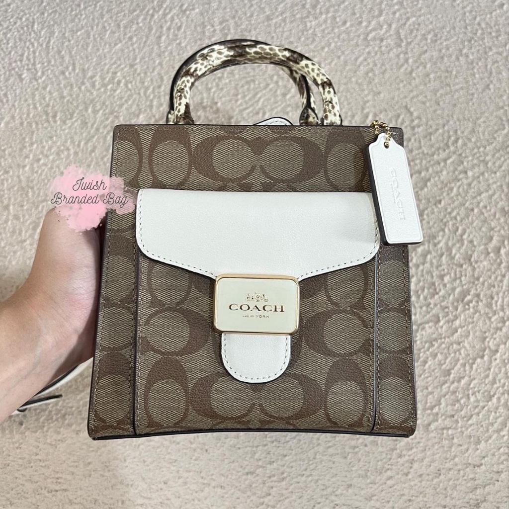 Jual Coach Mini Pepper CrossbodyIn Signature Canvas With Snake Skin ...