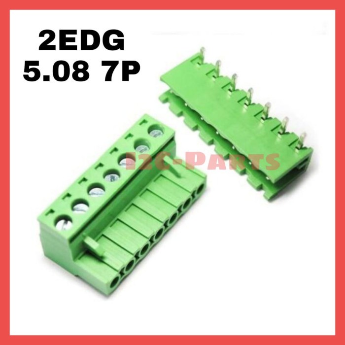 Jual 2EDG 5.08 7p 7 pin Terminal Block Green Plugable RA Connector 5 ...