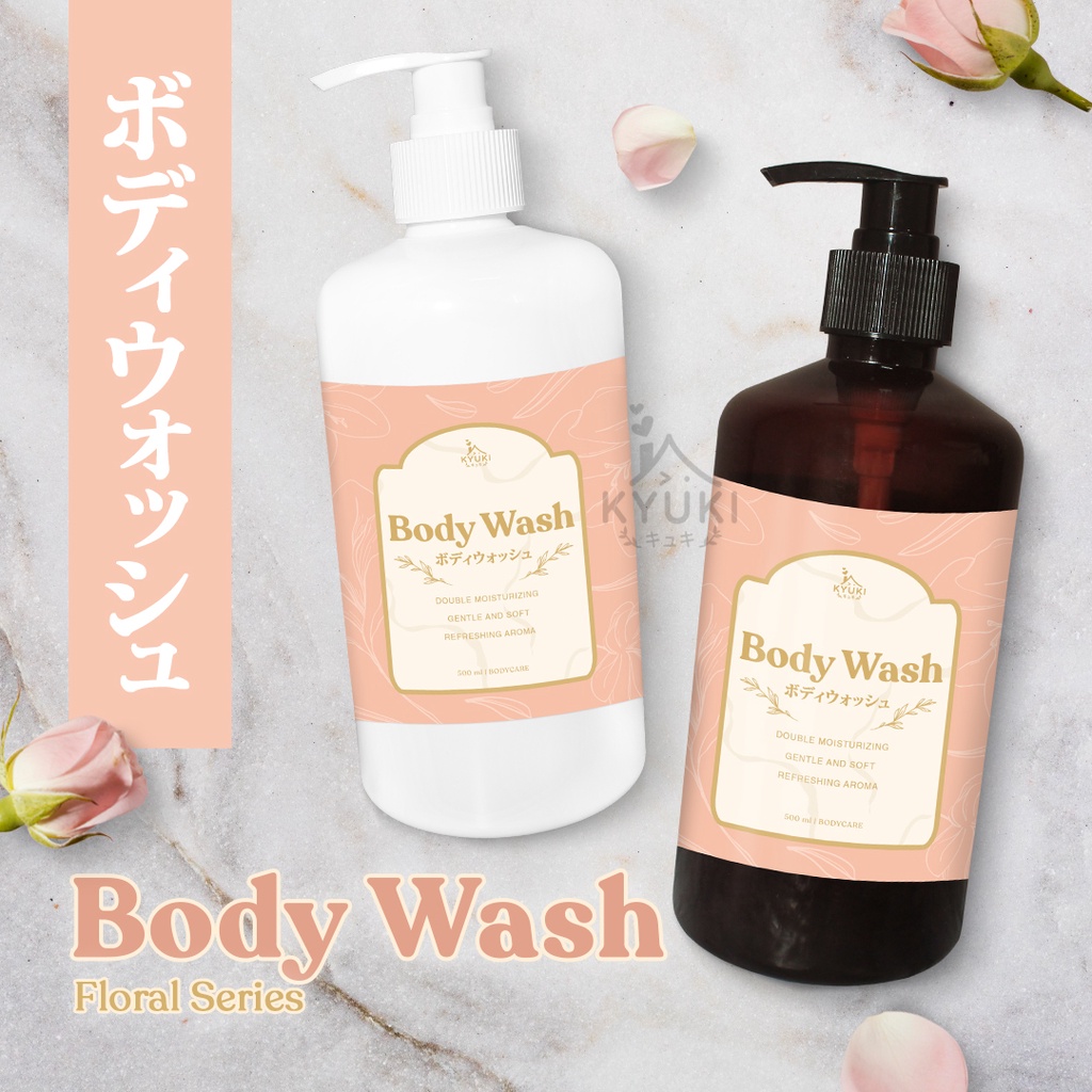 Jual Botol Pump Refill Body Wash/Sabun Cair 500ml Aesthetic Putih/Amber ...