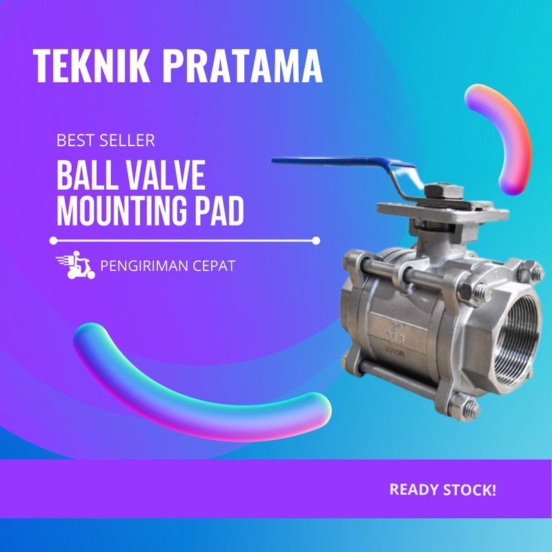 Jual 3/4" STOP KRAN AIR BALL VALVE 3PC MOUNTING PAD STAINLESS ACTUATOR ...