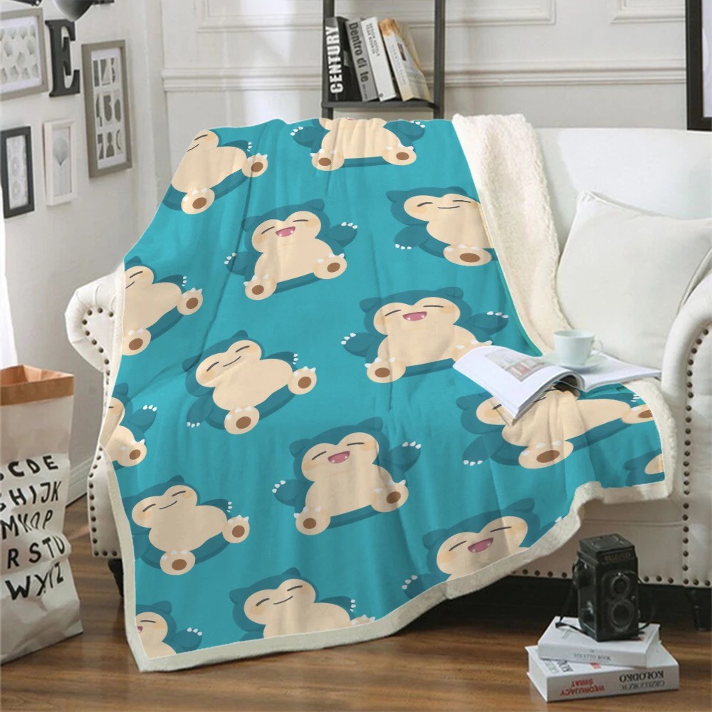 Jual Selimut Anak Dewasa Blanket Anime Pokemon Snorlax Pikachu | Shopee ...