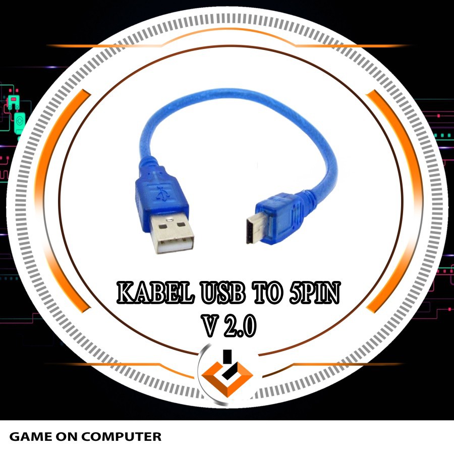 Jual Kabel USB To MINI USB 5pin NYK / Kabel Data USB To 5 PIN | Shopee ...