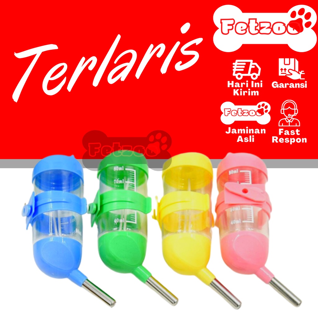 Jual Botol Minum Hamster 80ml Stainless Ujung Nipple Bola Besi Bisa ...