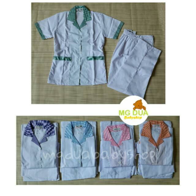 Jual BAJU SUSTER SERAGAM CELANA PANJANG PUTIH KOMBINASI S-M-L-XL ...