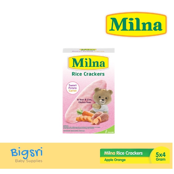 Jual MILNA RICE CRACKERS APPLE ORANGE, BANANA BERRIES, SWEET POTATO ...
