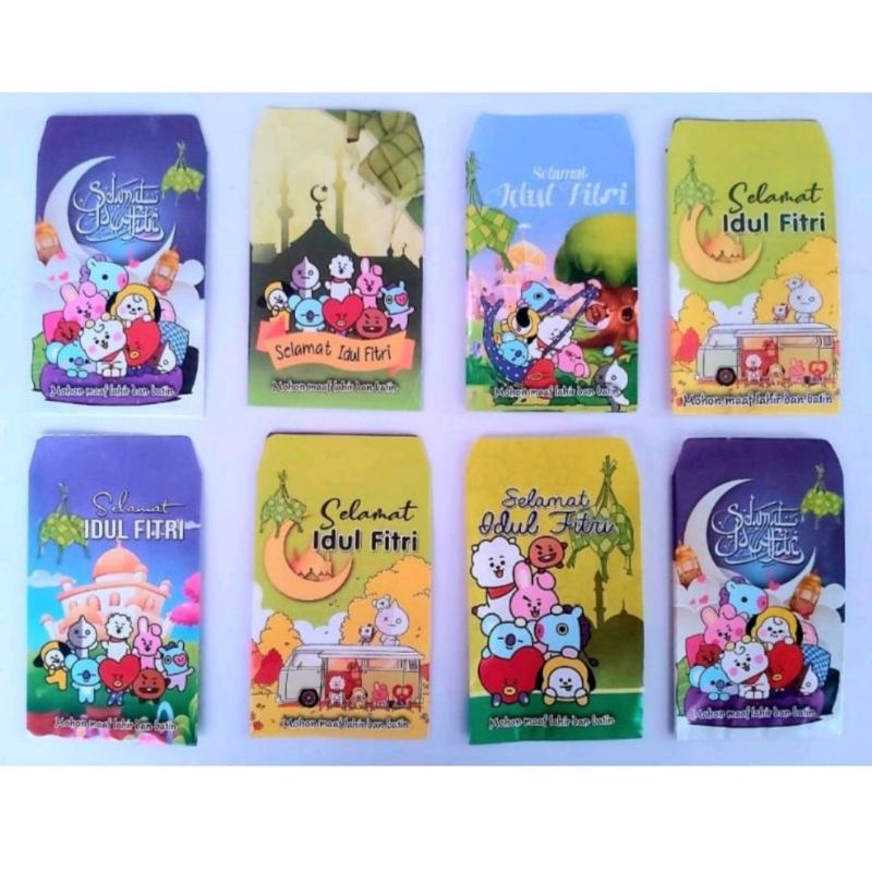 Jual amplop ampau lebaran bts bt21 isi 100 lembar 10 gambar (bts ...