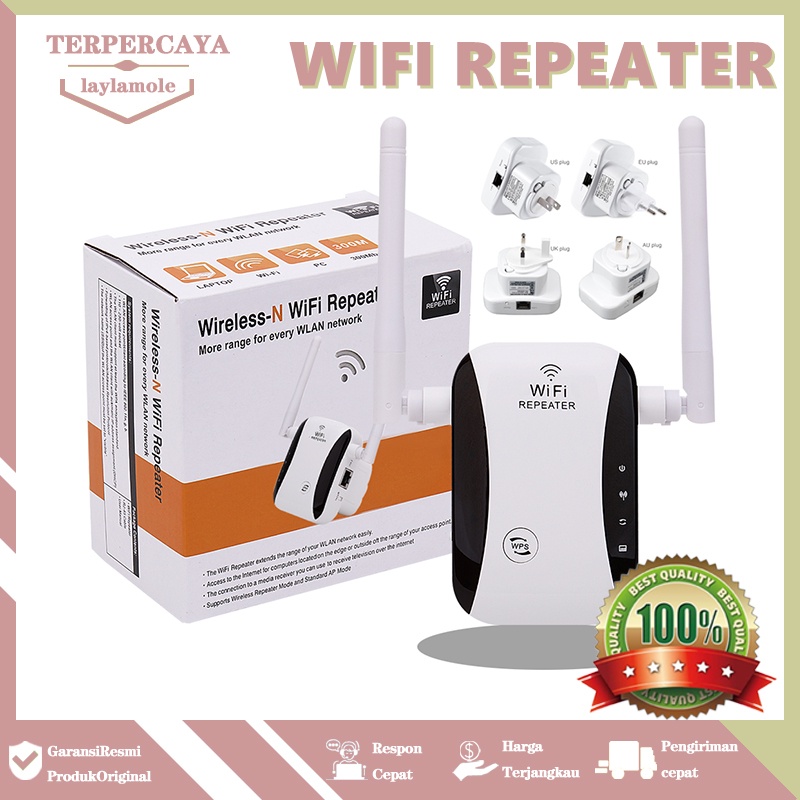 Jual Wifi Repeater 300Mbps Access Point Wireless Penguat Sinyal Amplifier Wifi Range Extender ...