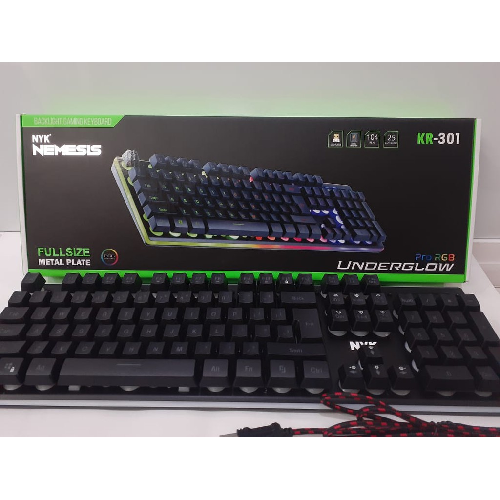 Jual KEYBOARD GAMING NYK NEMESIS KR-301 RGB UNDERGLOW | Shopee Indonesia