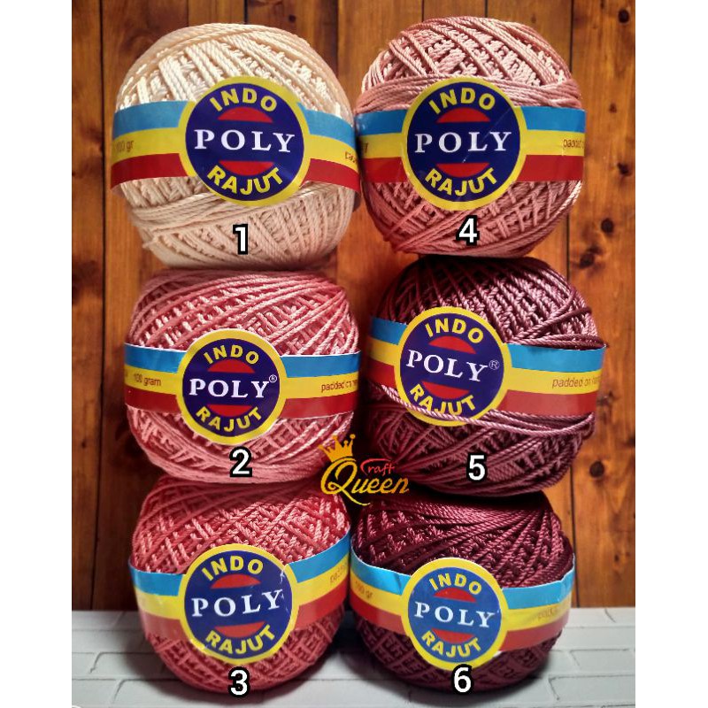 Jual Benang rajut POLY INDO KILAP varian salem | Shopee Indonesia