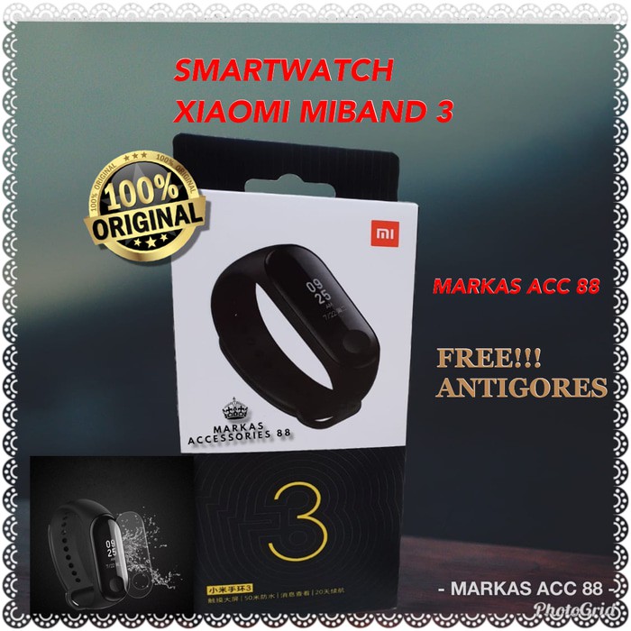 Jual ASIAPP !! XIAOMI MI BAND 3 MIBAND FREE ANTI GORES SMARTWATCH JAM TANGAN PINTAR DF01 ...