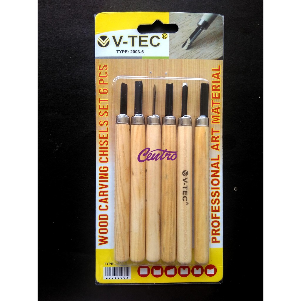 Jual V-Tec Wood Carving Knife Set 6 / Pisau Ukir VTEC 2003-6 | Shopee ...