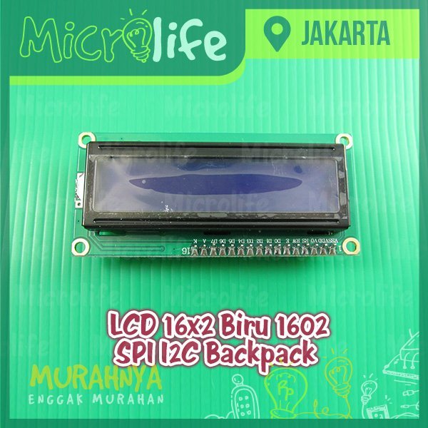 Jual LCD 16x2 Biru Blue 1602 SPI I2C Backpack | Shopee Indonesia