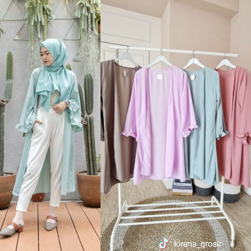 Jual (BAYAR DITEMPAT) Yura long ruffle OUTER( K09/K10/AE08 ) | Shopee Indonesia