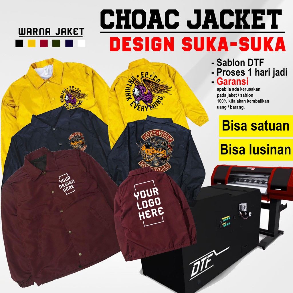 Jual JAKET PRIA - JAKET COACH CUSTOM BISA REQUEST GAMBAR / FOTO ...