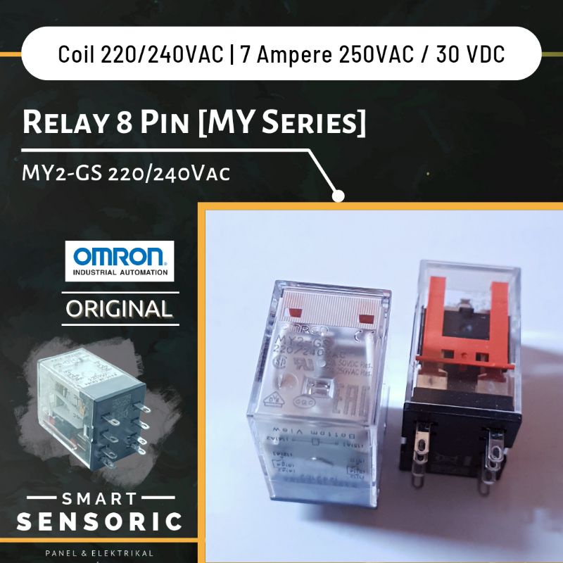 Jual Koil 220/240VAC MY2-GS Omron Original Relay 7A Socket 8 Pin PYF | Shopee Indonesia
