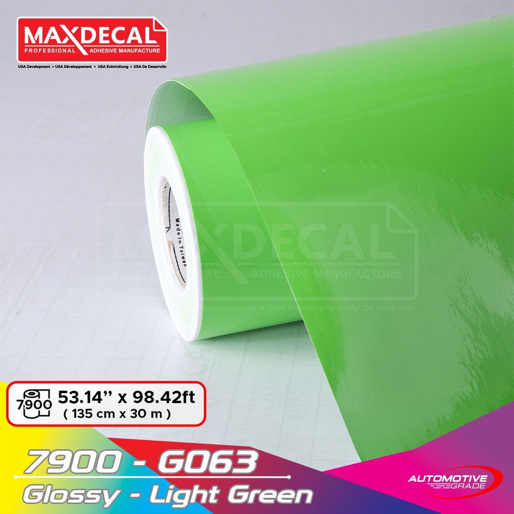 Jual MAXDECAL 7900 - G063 Glossy Light Green 135 cm Wrap [METERAN] | Shopee Indonesia