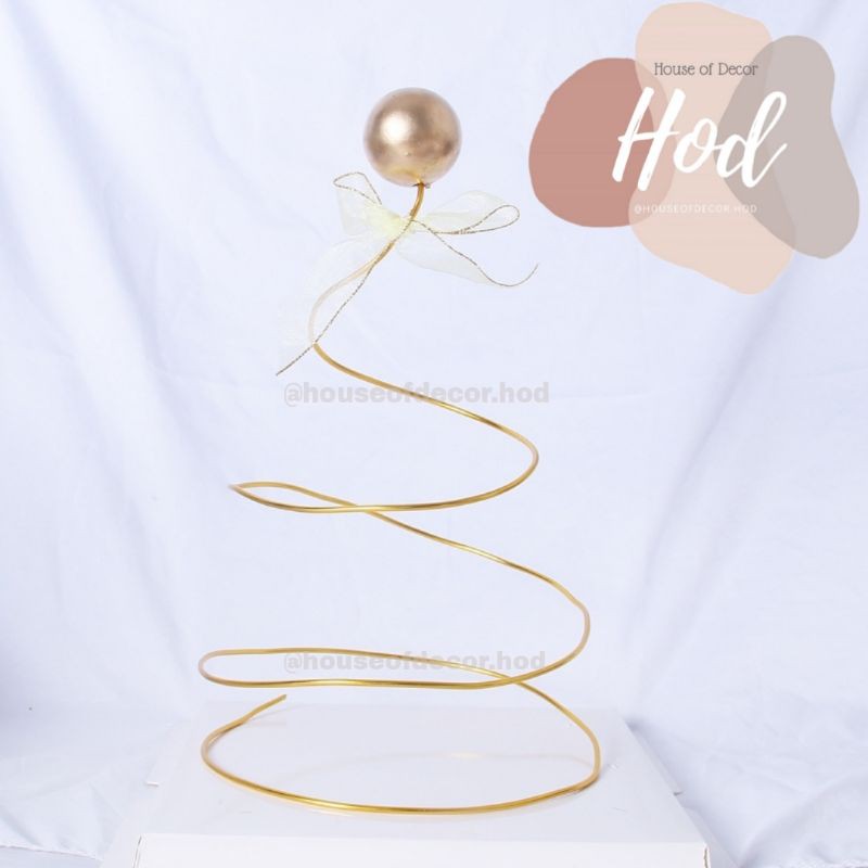 Jual Topper Cake Hiasan Kue Spiral Ball Star Bintang Bola Gold Ulang ...