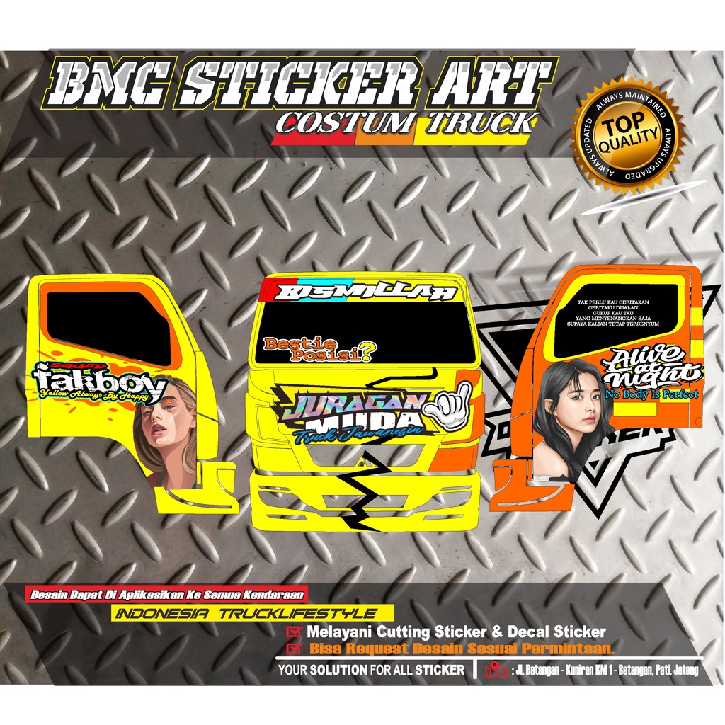 Jual STICKER DECAL KABIN TRUCK.STIKER VARIASI BLOK FULL KABIN TRUCK ...