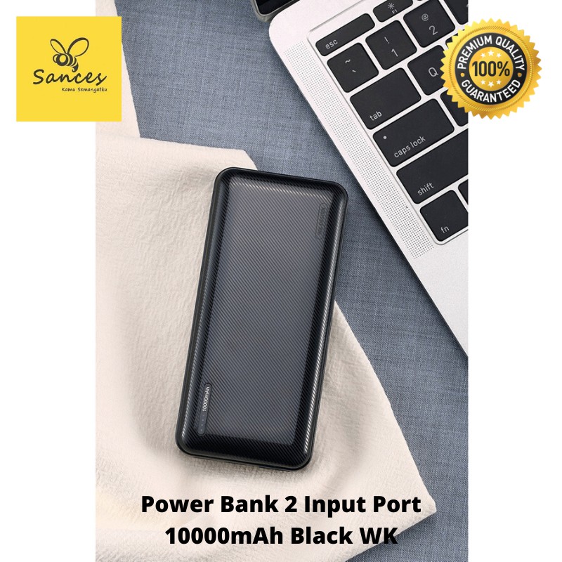 Jual Power Bank 2 Input Port 10000mAh Black WK | Shopee Indonesia