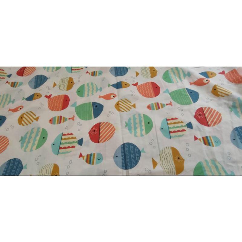 Jual Kain katun CVC lokal/ kain sprei Motif fish bubble (bintang kecil ...