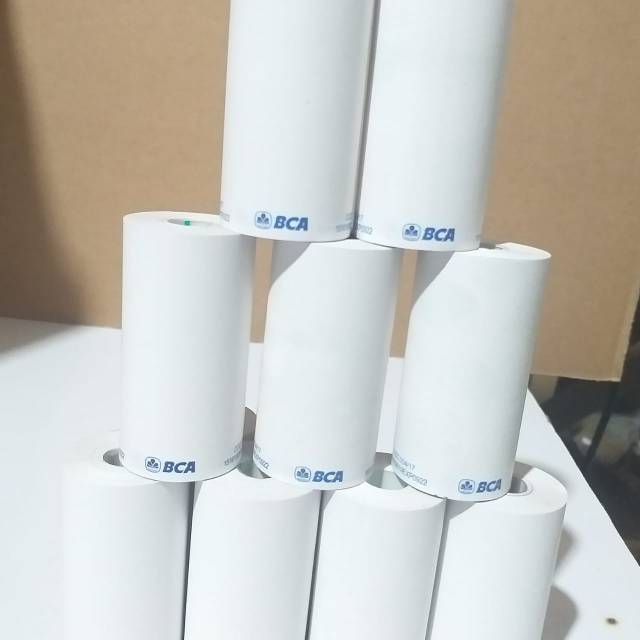 Jual kertas thermal logo bank BCA 57X30 edc printer bluetooth | Shopee ...