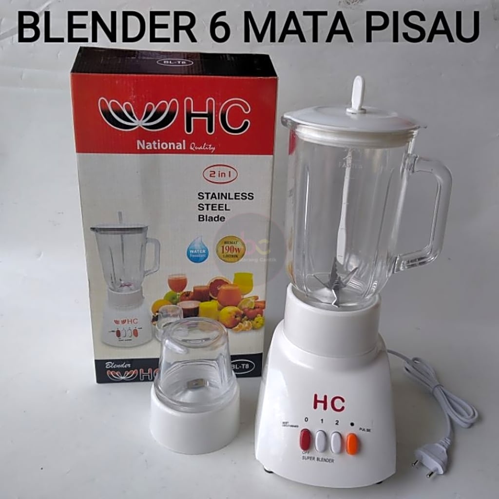 Jual Blender Kaca 2 in1 HC blender kaca dengan 6 mata pisau lebih tajam halus hasilnya Blender ...