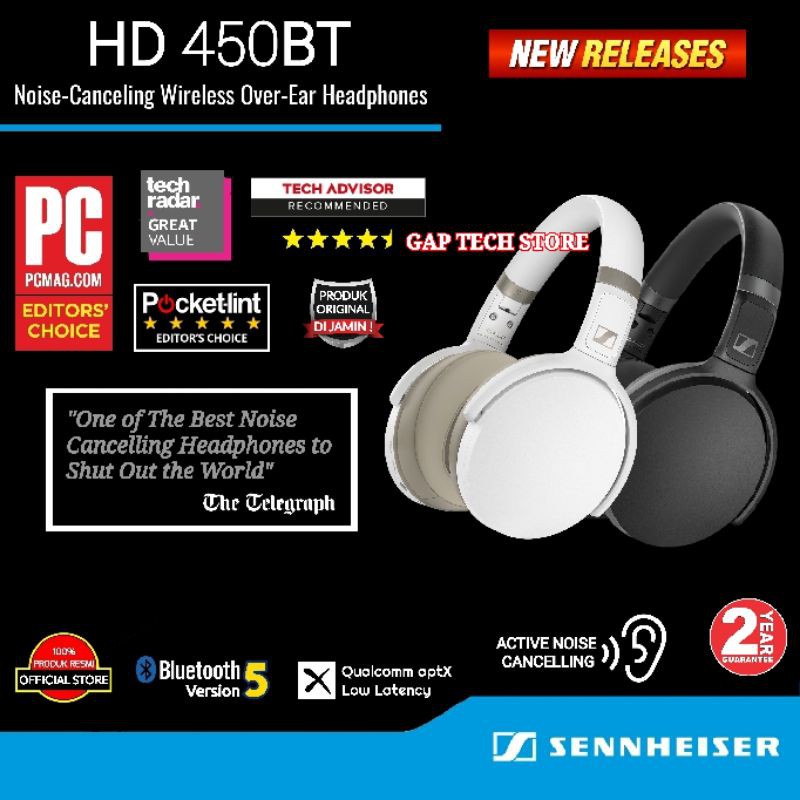 Jual Sennheiser HD 450BT / HD 450 BT / HD450BT / HD450 BT Noise ...