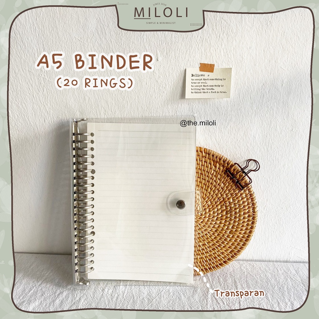 Jual [MILOLI] 20 Rings Binder A5 Bening Transparent 20rings Binder ...