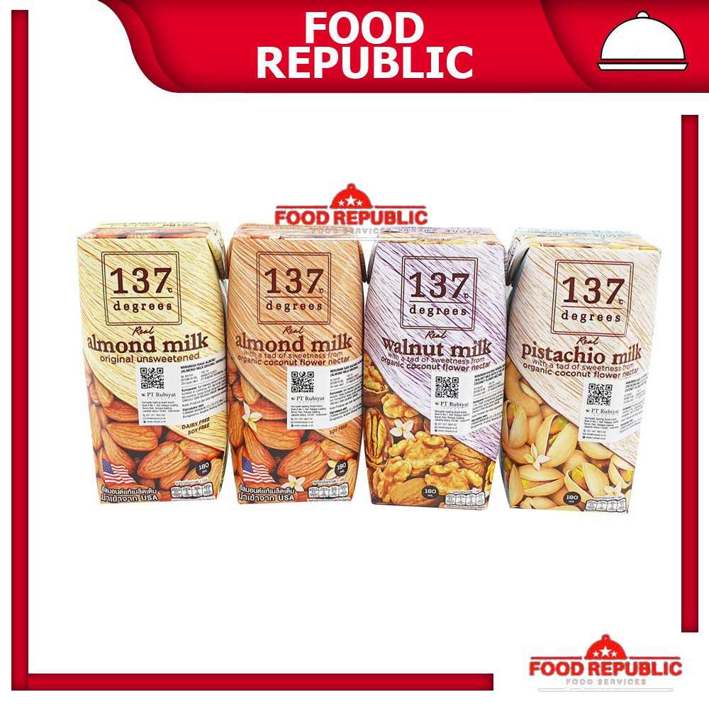 Jual 137 DEGREES ALMOND MILK 180 ML WALNUT PISTACHIO SUSU ORIGINAL UNSWEETENED MATCHA TEA LATTE ...