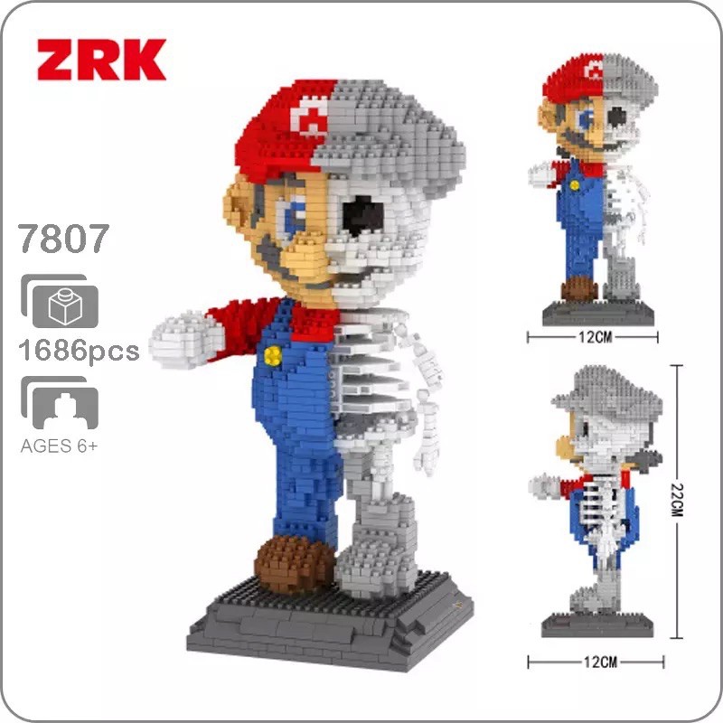 Jual Nano Block / Balok / Blok / Bricks / Lego Half Skeleton Mario ...