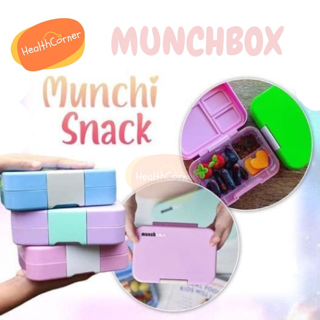 Jual MUNCHBOX Munchi Snack 1 Outer 2 Tray / Munch Box Leakproof Snack Lunch Box Kotak Bekal Snak ...