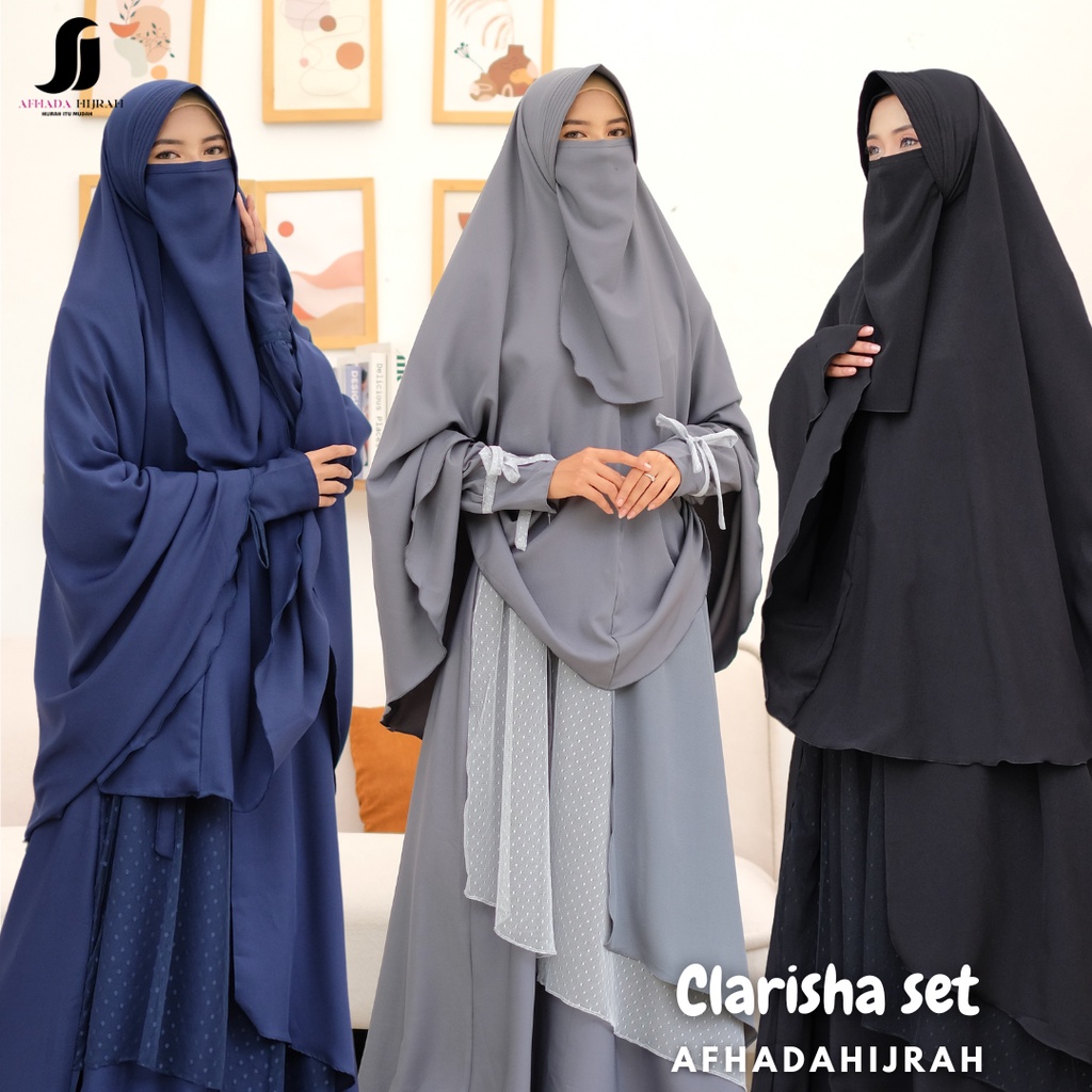Jual Afhadahijrah - Gamis syari jilbab cadar Clarisha katun baju set ...