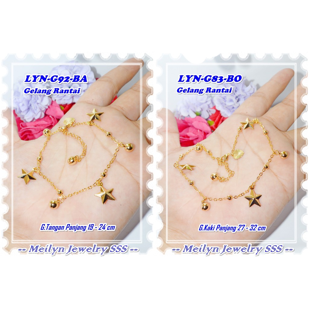 Jual Gelang Lapis Emas 18K LYN-G92-BA LYN-G83-BO Star Gold Merek Meilyn Original | Shopee Indonesia