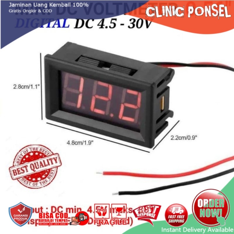 Jual Voltmeter Digital 0.56" Merah Digital Volt meter Red display with frame | Shopee Indonesia