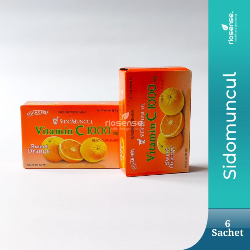 Jual Vitamin C 1000mg Sidomuncul Orange Jeruk - 6 Sachet | Shopee Indonesia