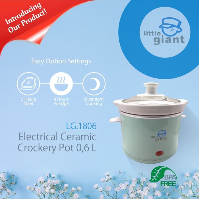 Jual Little Giant Electrical Ceramic Crockery Pot 0.6L | Shopee Indonesia