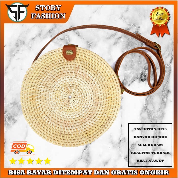Jual Tas Rotan Bulat Murah Tas Bali Tote Bag Tas Selempang Wanita Rotan ...